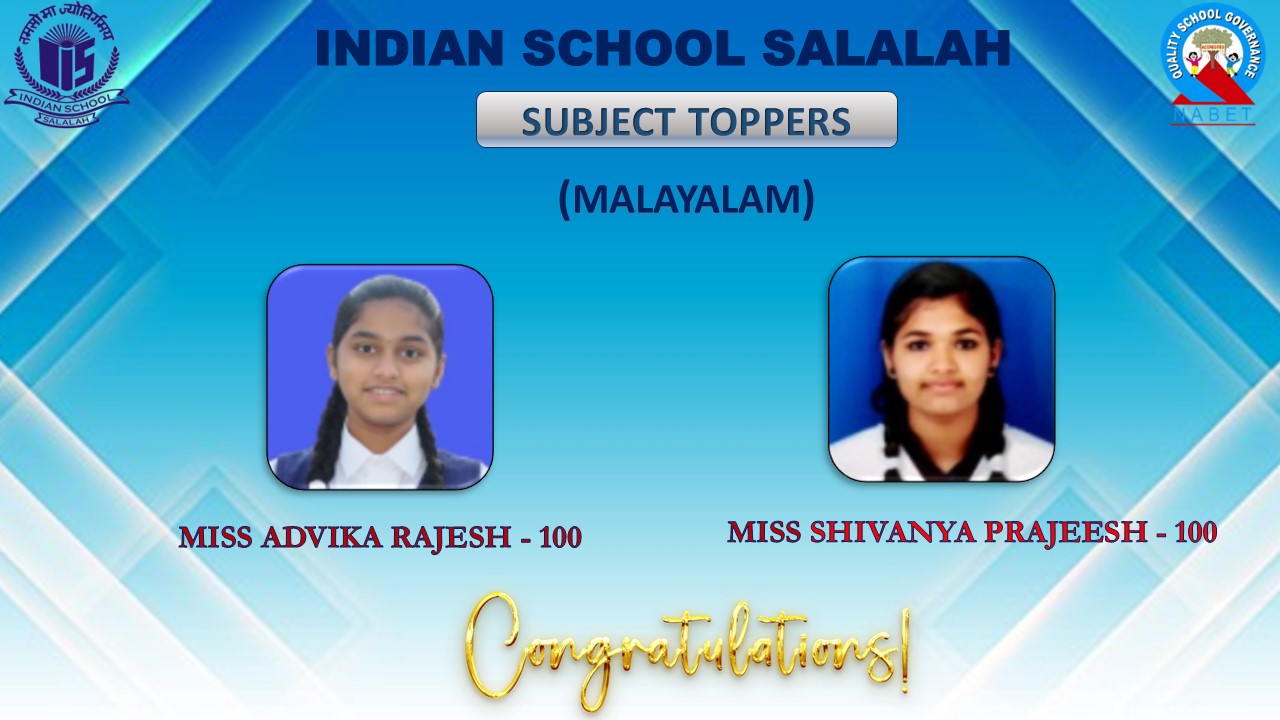 CBSE CLASS X TOPPERS – Indian School Salalah
