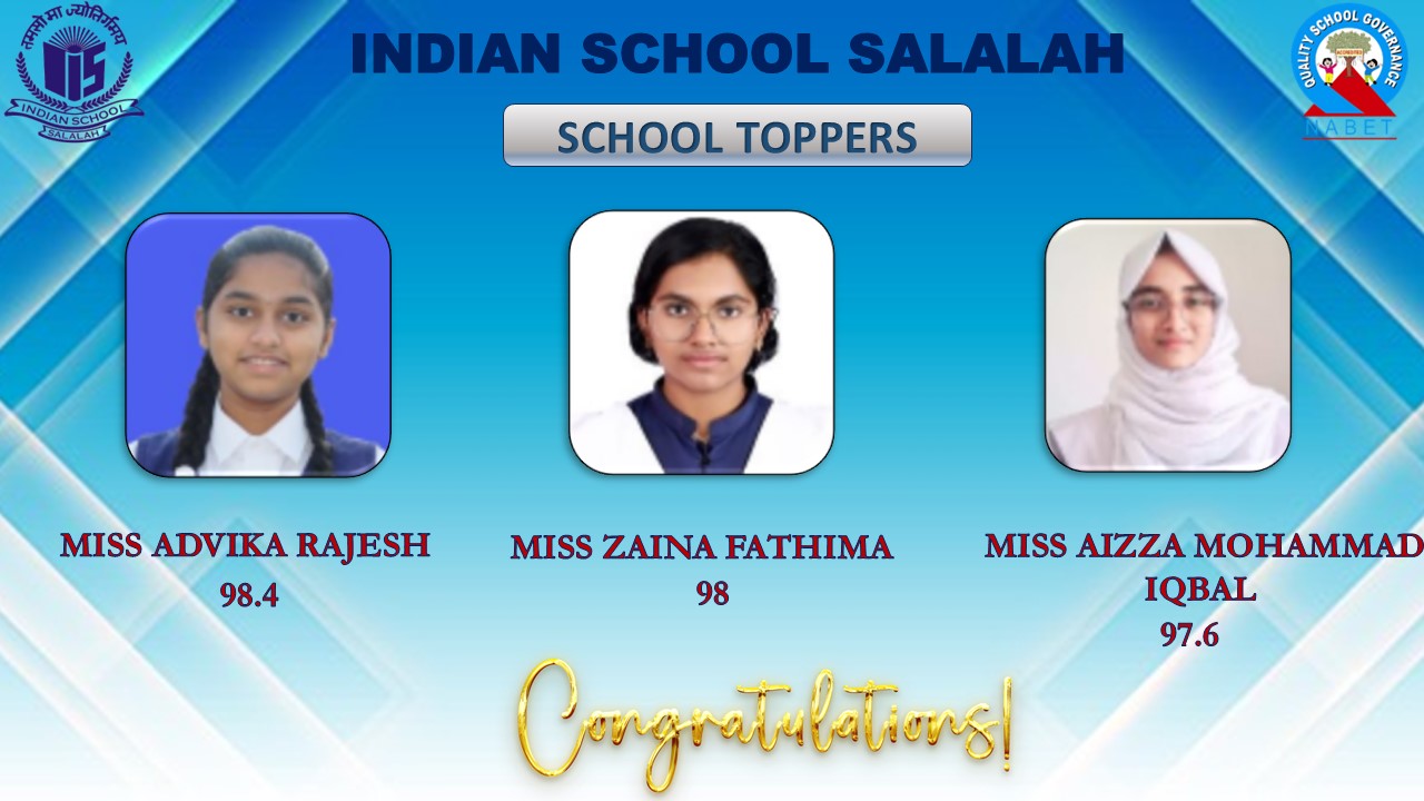 CBSE CLASS X TOPPERS – Indian School Salalah