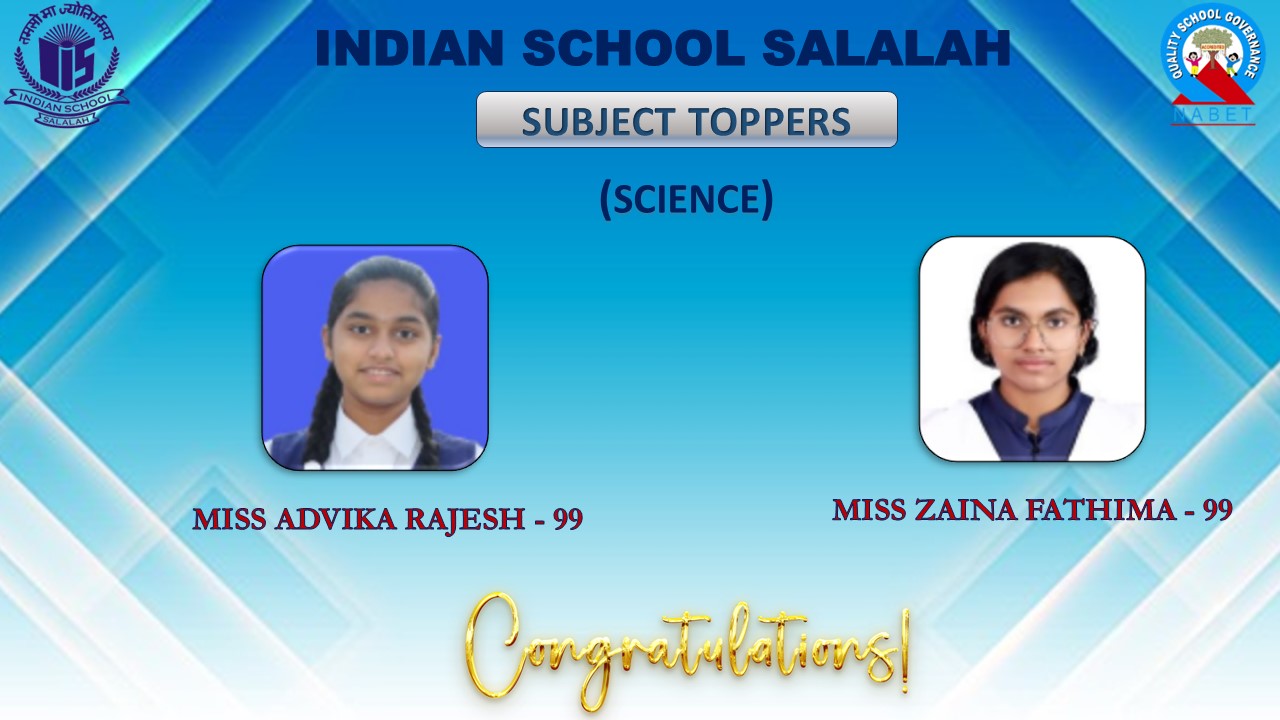 CBSE CLASS X TOPPERS – Indian School Salalah