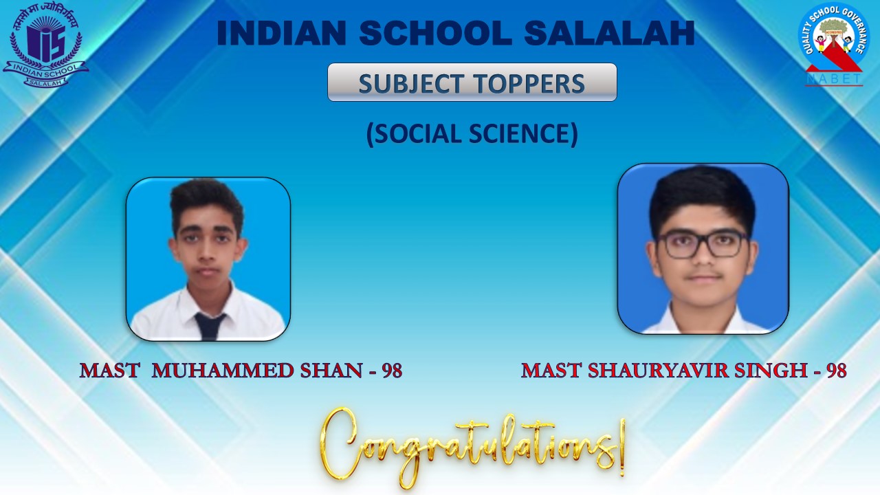 CBSE CLASS X TOPPERS – Indian School Salalah