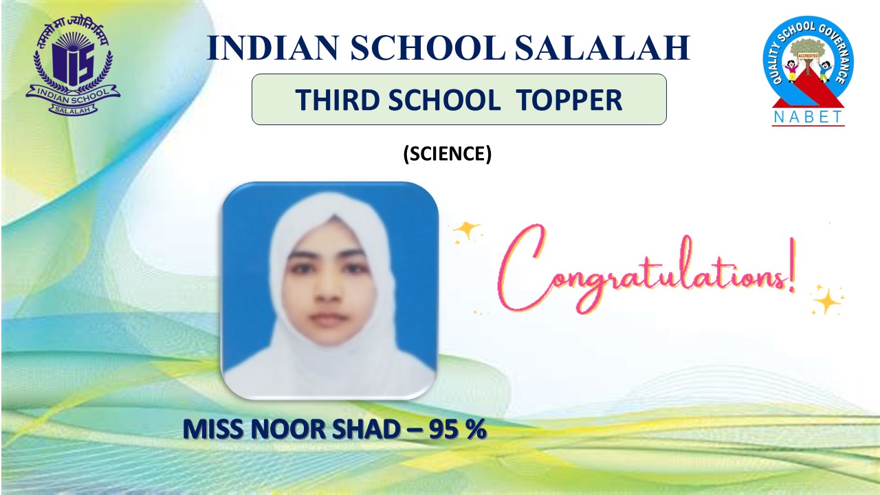 CBSE CLASS XII TOPPERS – Indian School Salalah